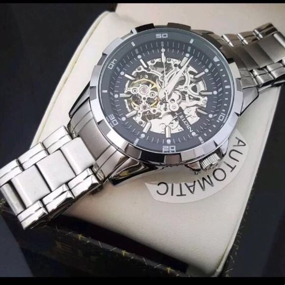 Elgin | Accessories | Mens Silver Finished Automatic Elgin Watch | Poshmark